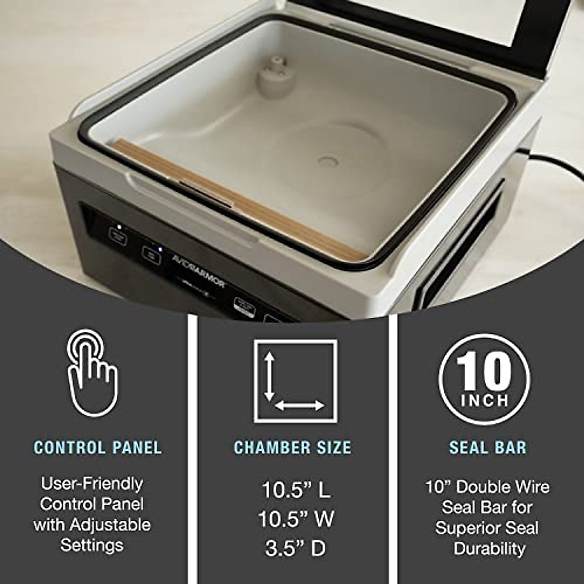 Avid Armor Chamber Vacuum Sealer USVX Ultra Series, Automatic Press and Go Vacuum and Seal Settings, Kitchen Friendly Black Color, Perfect for Liquid-Rich Foods, Meats, Fish, Pickling, Infusions