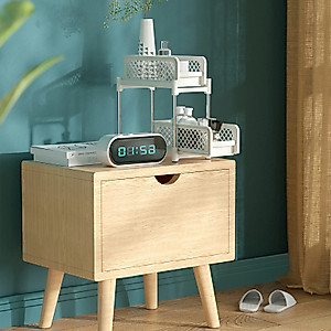 Under Sink Organizers and Storage,2 Tier Pull Out Bathroom Sink Organizer, Sliding Cabinet Basket Organizer with 4 Hooks,2 Hanging Cups, Under Sink Storage for Bathroom, Kitchen, Cleaning Supplies.