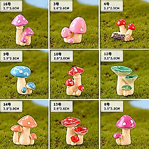 MAOMIA Miniature Mushroom Figurines 8pcs Fairy Garden Accessories Mushroom Cake Toppers Micro Landscape Garden Decoration Plant Flower Pots Ornaments(Random Style)