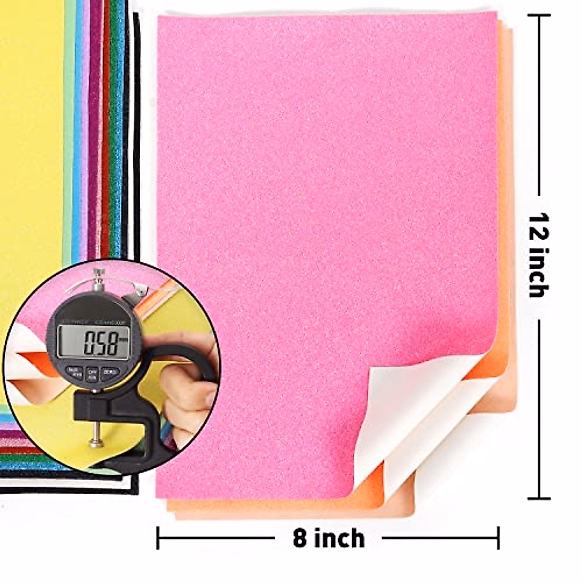 funcolor Glitter Faux Leather Sheets: 15Pcs 8X12 Inch Shiny Glitter Rainbow Leather Sheets Pattern Bundle A4 PU Quality Synthetic Leatherette Material,Making Bows,Keychian and DIY Sewing Crafts