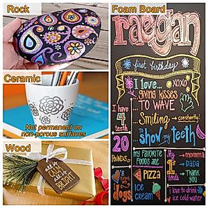 Sunshilor Metallic Markers Fine Point Metallic Marker Pens for Black Paper, Art Rock Painting, Easter Egg, Halloween Pumpkin, Card Making, Metal, Ceramics, Wine Glass, Set of 12