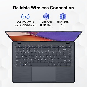 BiTECOOL 14-inch Windows 11 Laptop Computer, 8GB RAM 256GB SSD Laptop, Intel Celeron J4005 Dual Core up to 2.7GHz, FHD IPS Display, 2.4G/5G WiFi, BT5.1, Webcam, Lightweight and Portable