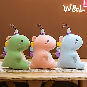 FSLMY Dinosaur Plush Toy Soft Stuffed Cute Animal Dinosaur Plush Doll As A Boy Girl Birthday Gift Halloween (Green, 11.8 inch)