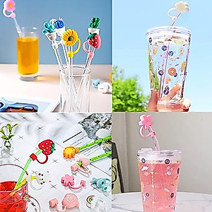 8Pcs Straw Covers Cap,Straw Covers for Reusable Straws,Straw Tip Covers,Drinking Straw Cover,Straw Topper,Straw Caps for Reusable Straws,Silicone Straw Covers Cap,Cloud Straw Cover