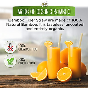 [200 PACK] Biodegradable Bamboo Straws, Individually Wrapped, Compostable Disposable, Eco-Friendly, Durable for Hot & Cold Drinks