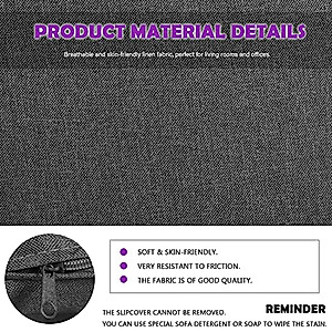 TYBOATLE Modern Upholstered Linen Fabric Accent Arm Chair Set of 2, Living Room Single Sofa Chairs w/Metal Legs, Reading Lounge Armchair for Small Spaces, Apartment, Bedroom, Office (Dark Gray)