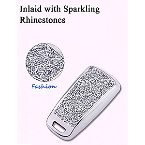 SANRILY 1Pcs Sparkling Bling Key Fob Cover Case for Audi A4 Q7 Q5 TT A5 A6 SQ5 R8 S4 S5 Keyless Entry Remote Key Holder Samrt Key Protector with Keychain Black