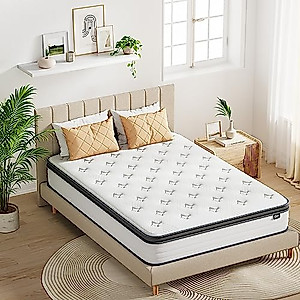 TeQsli Twin Mattress, 12 Inch Memory Foam Innerspring Hybrid Mattress in a Box
