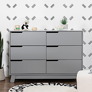 Babyletto Hudson 6-Drawer Assembled Double Dresser in Grey, Greenguard Gold Certified
