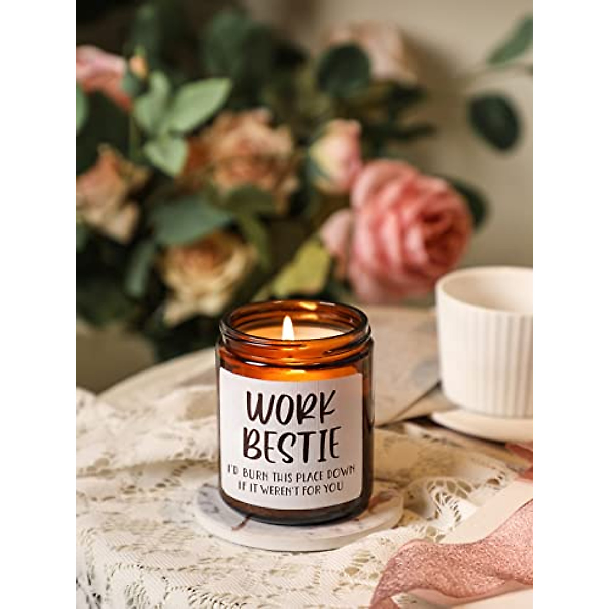 Candle Gift for Work Bestie Work Bestie Gifts for Women, Funny Birthday Gifts for Coworker, Bestie, Friends Moving Away, Going Away Gifts for Coworker