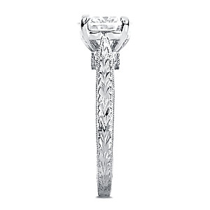 Kobelli Antique Style Style Moissanite Engagement Ring 1 1/2 CTW 14k White Gold, Size 6.5