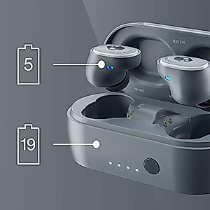Skullcandy Sesh Evo In-Ear Wireless Earbuds, 24 Hr Battery, Microphone, Works with iPhone Android and Bluetooth Devices - Chill Grey