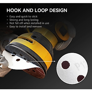 S SATC 72 PCS 5 Inch 8 Hole Hook and Loop Adhesive Sanding Discs Sandpaper for Random Orbital Sander 40 60 80 120 180 240 320 Grits