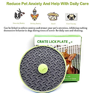 Lick Mat for Dogs, Crate Toys for Dogs/Dog Crate Lick Pads for Peanut Butter/Yogurt/Bolognese, Dog Lick Mat with Suction Cups, Dog Slow Feeder Cage Training Tools for Boredom and Anxiety Relief