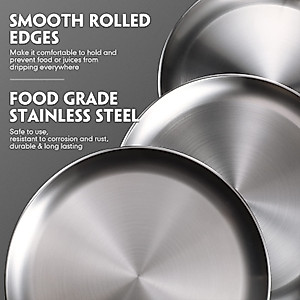 8 Pieces Pizza Pans Bulk Stainless Steel Pizza Pans Sets Round Bakeware Pizza Trays for Oven Kitchen Baking Home Restaurant Safe Sturdy Reusable Easy Clean(12 Inch)