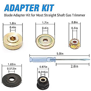 ZUDKSUY 6inch and 8inch Wire Brush Cutter Trimmer Head Set for Cord Trimmer, Mossy Weed Removal (2 Brushes and 2 Pack Adapter kit)