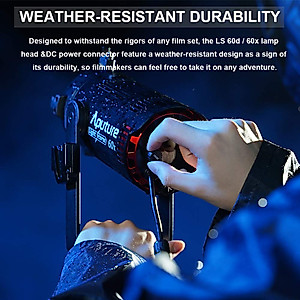 Aputure LS 60d Focusing LED Video Light CRI 95+ TLCI 95+ 50000lux @1m App Control Built-in 8 Lighting FX with Barn Doors for Video Recording,Wedding,Outdoor Shooting