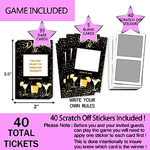 Bachelorette Party Drinking Games - Drink If Games Scratch off Cards - Perfect for Girls Night Out Activity,Bridal Showers,Bridal Parties,Wedding Showers,Engagement and Birthday Party - 40 sheets