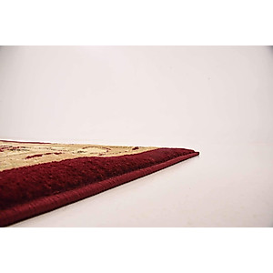 Unique Loom Versailles Collection Traditional Classic Floral Motif Area Rug (6' 0 x 9' 0 Rectangular, Burgundy/ Ivory)