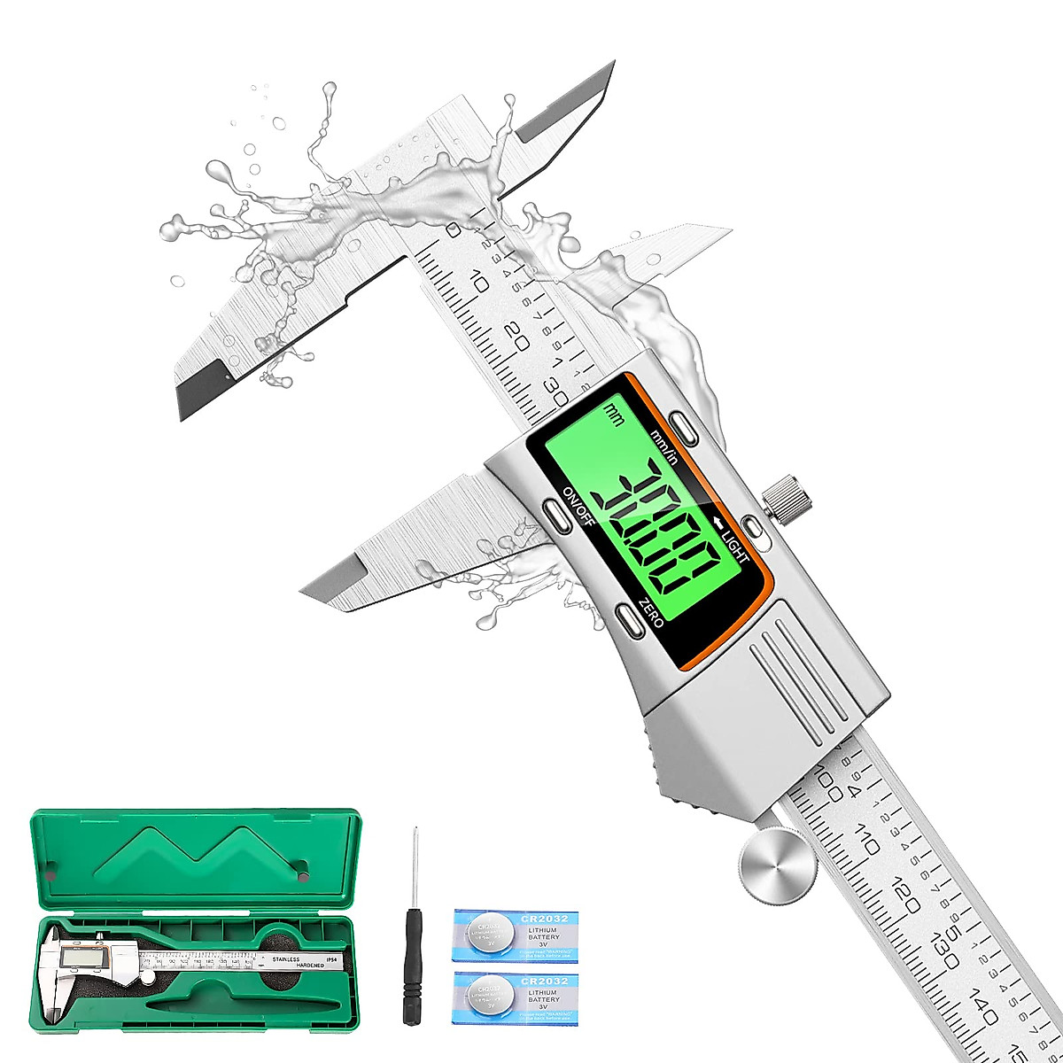 Raynesys Digital Caliper 12 inch 300mm Micrometer Caliper All Stainless Steel Electronic Diameter Measuring Tool with Large LCD Screen for Household/Jewelers/DIY