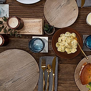 Melamine Dinnerware Sets - 12 pcs Melamine Plates Outdoor Plates Summer Plates and Bowls Sets Melamine Plates Ideal Camping Dish Set Dinnerware Set for 4 Dishwasher Safe (Wood Grain)