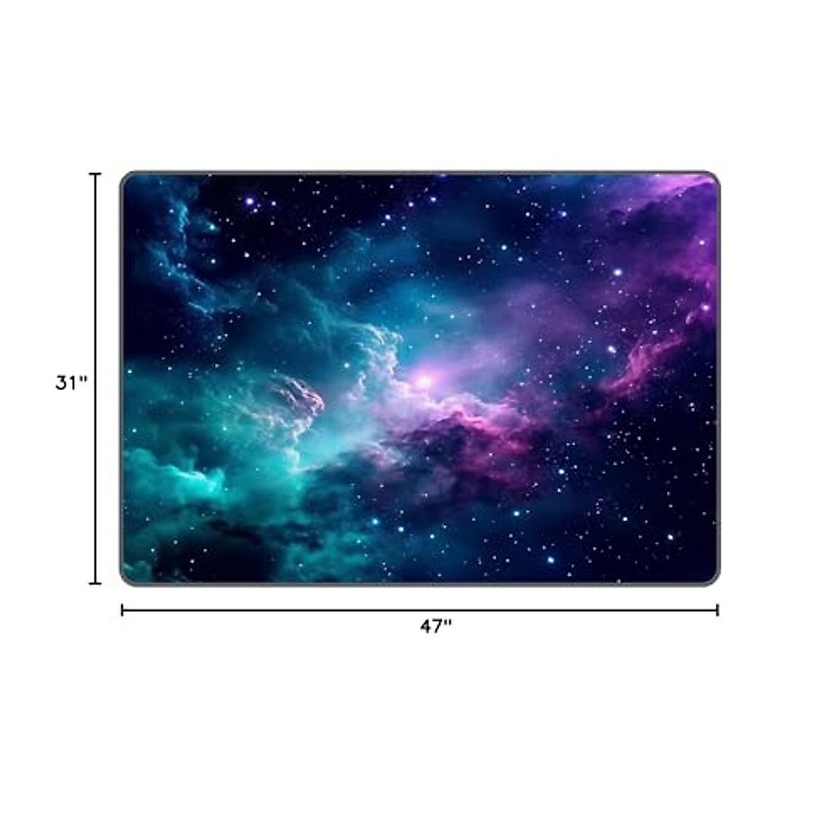 Galaxy Area Rug Dark Blue Outer Space Doormat 47'' X 31'' for Kids Bedroom Living Room Glitter Starry Sky Carpets Throw Rugs, 2.6' x 3.9'