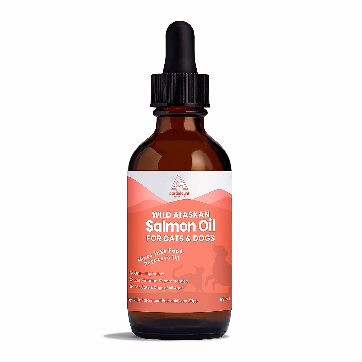 Wild Alaskan Salmon Oil for Cats and Small Dogs | Premium Quality Salmon Oil Supplement for Pets (2 Ounce)