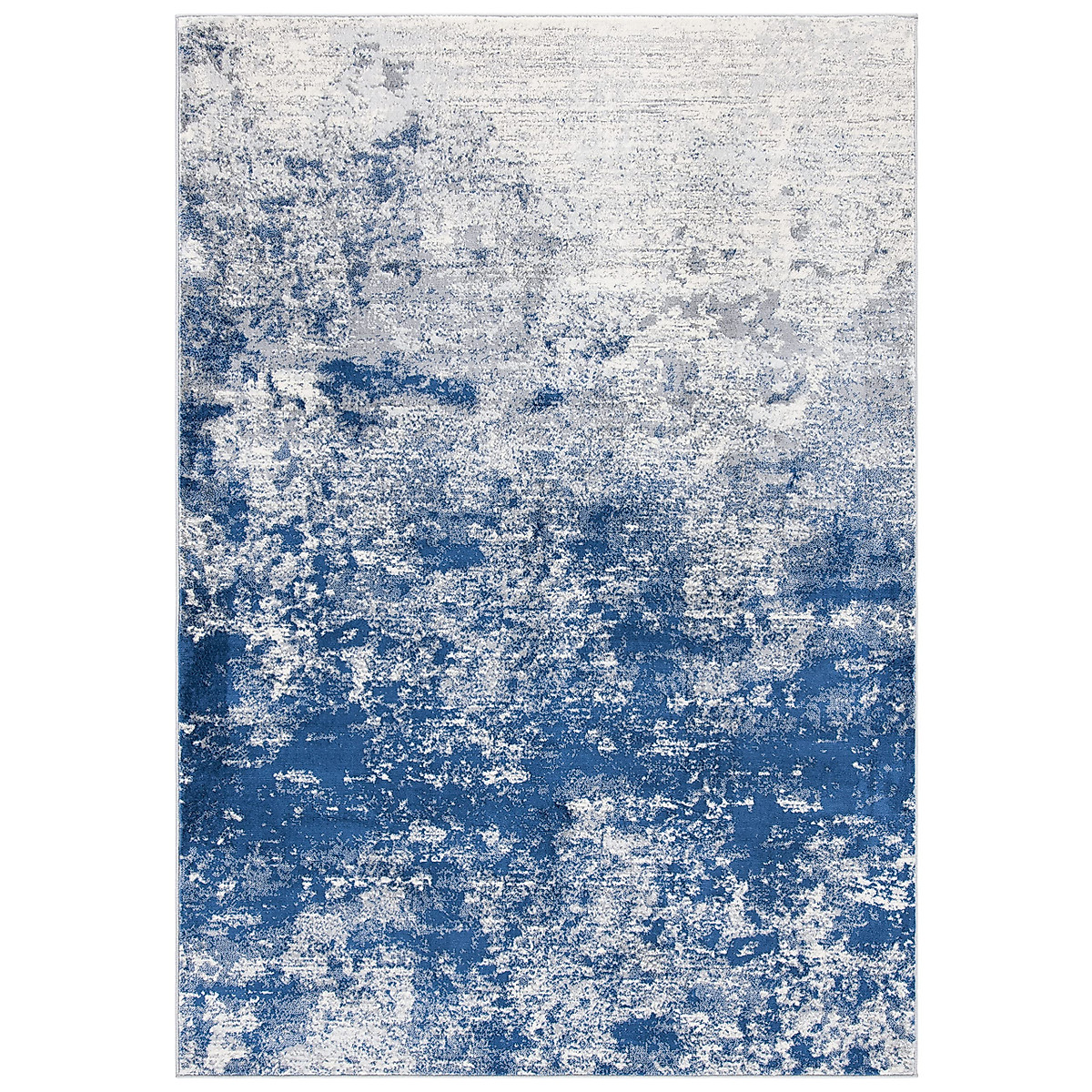 SAFAVIEH Brentwood Collection 5'3" x 7'6" Grey / Navy BNT822G Modern Abstract Non-Shedding Living Room Bedroom Dining Home Office Area Rug