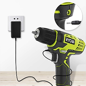 PwrON 6.6FT 9V AC to DC Adapter Compatible with Ryobi HP108L 8-Volt Lithium-Ion Cordless Kit Drill Driver ZRHP108L SA721, Ryobi CH124 720391002 Class 2 Power Supply Cord