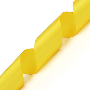 Nsilu 25 Yards 1-1/2 inches Wide Satin Ribbon Suitable for Wedding, Party and Gift Box Packaging Ribbon (Yellow, 1-1/2")