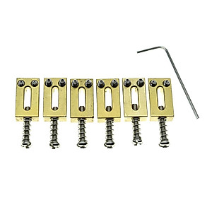 Dopro Solid Brass Guitar Bridge Saddles Brass Saddle 10.5mm for Stratocaster or Telecaster