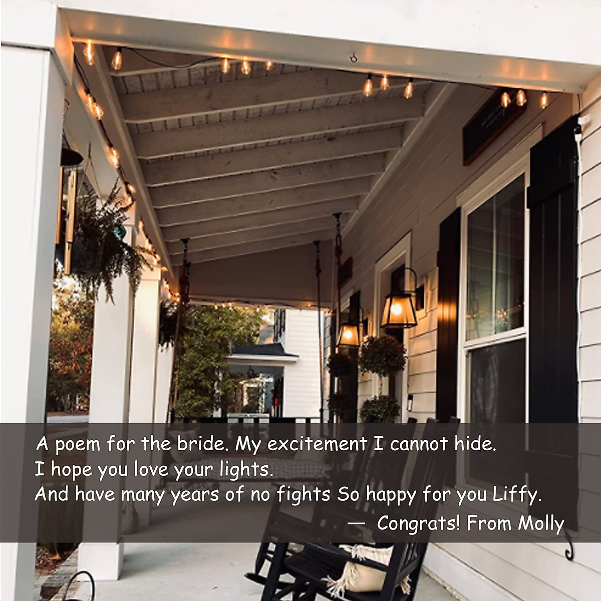 DAMAING Outdoor String Lights 50FT Waterproof,LED Patio Lights Dimmable with 27 Bright Shatterproof Retro Bulbs,Vintage Edison String Hanging Lights for Outside Bistro,Backyard,Balcony,White Cable