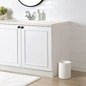 Allure Home Creation Huron Resin Sandstone Wastebasket Compact Size 1.32 gallons