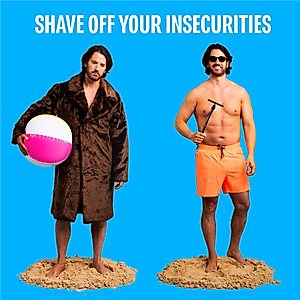 Razorba Back Shaver for Men - Razor Extension Handle. Ergonomic Manscape Yeti Stick. Leg & Back Shavers for Men & Women. Men's Back Hair Remover Wand. DIY Body Groomer Free Disposable Shaver Included