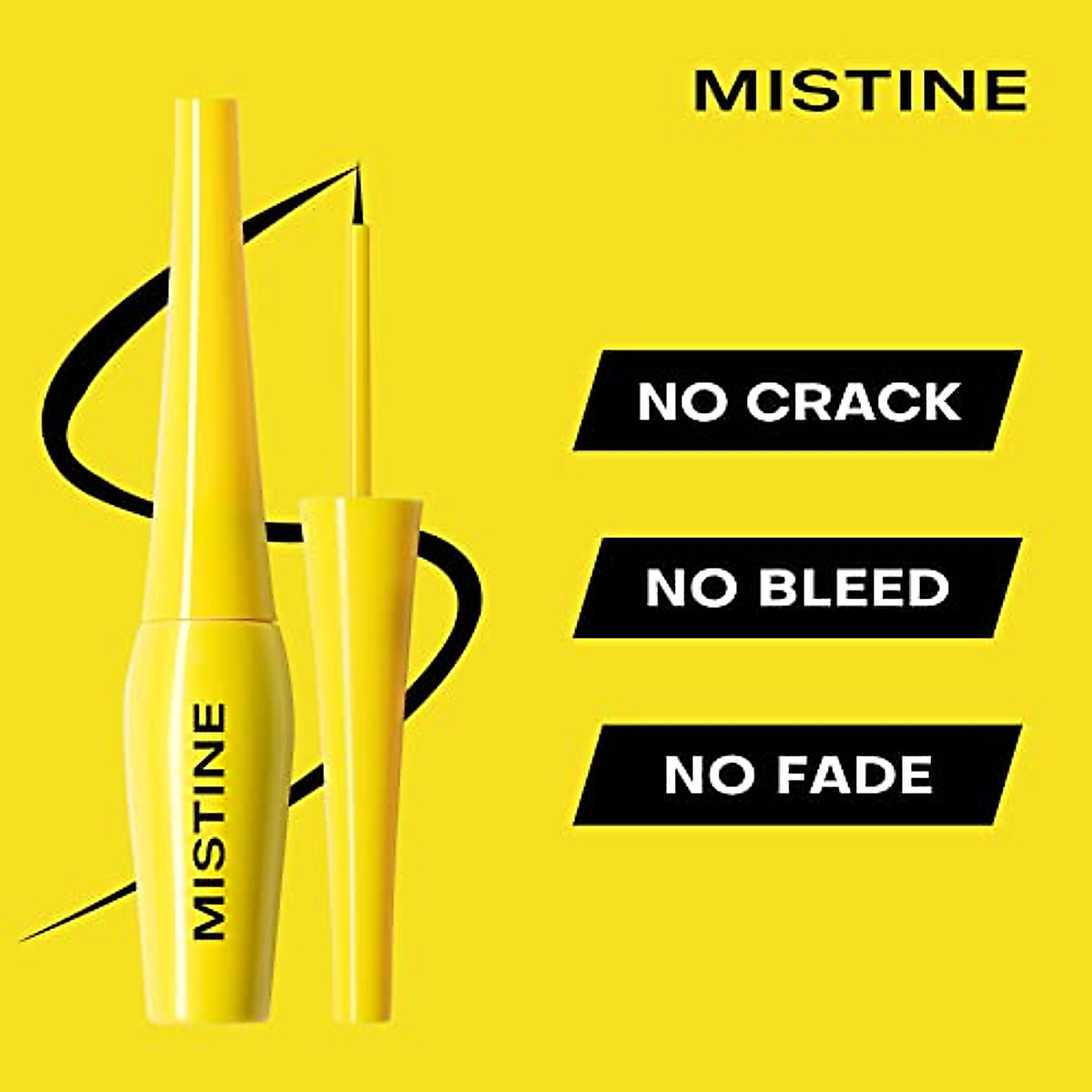 Mistine So Black Waterproof Eyeliner,Smudge Proof Eyeliner with Silky Formula,Quick Drying Liquid Eyeliner Pen,Ultra Matte Finish Black Eyeliner,Vegan & Cruelty-Free,1 Count