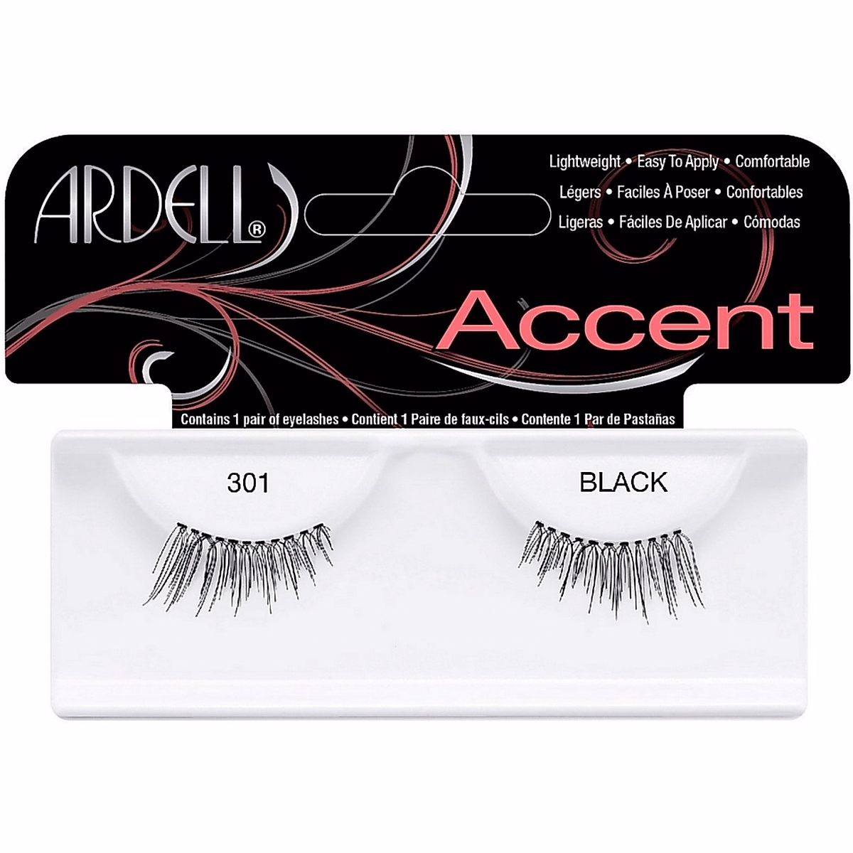 Ardell Lash Accents Pair Style 301, Black (8-Pack)