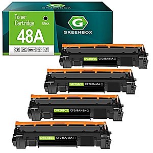 GREENBOX Compatible Toner Cartridge Replacement for HP CF248A 48A for Pro M15w M15a M16a M16w MFP M28w M28a M29a MFP M29w 248A Printer (4 Black)