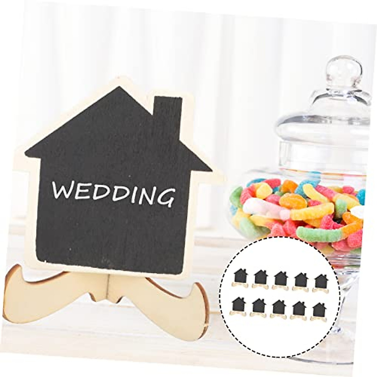 Operitacx 10pcs Wedding Signs Table Chalkboard Sign Place Blackboard Countertop Chalkboard Sign Mini Chalkboard Label Signs Mini Blackboard Easels Chalkboard Signs Small Board Desktop Wood