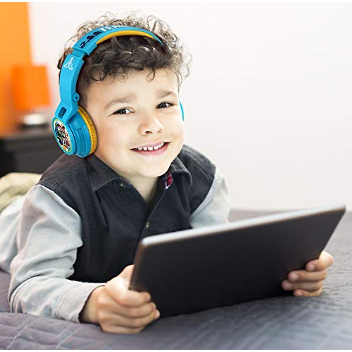 eKids Toy Story 4 Kids Bluetooth Headphones, Wireless Headphones with Microphone Includes Aux Cord, Volume Reduced Kids Foldable Headphones for School, Home, or Travel