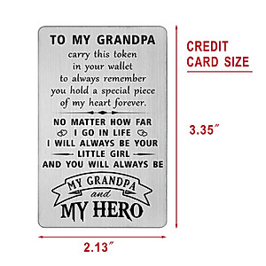 HYHYDHP Fathers Day Card for Grandpa from Granddaughter - Grandpa Birthday Wallet Card Gifts from Granddaughter - Grandfather Christmas Ideas