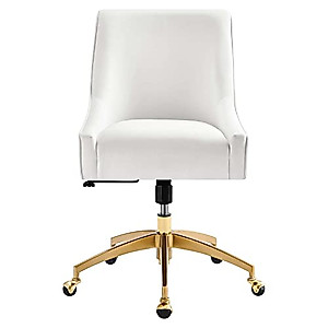 Modway Discern Performance Velvet Swivel Office Chair in White