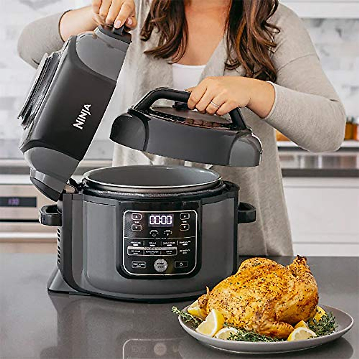 Ninja Foodi OP305 6.5 Quart TenderCrisp Pressure Cooker - Black/Gray