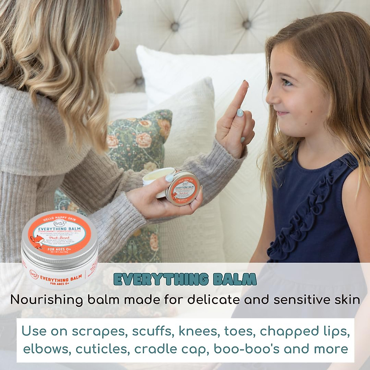 Lane & Co Everything Balm - Plant-Based Baby Care Balm for Diaper Rash, Cradle Cap, Chapped Lips, Dry Skin - Ideal for Sensitive, Delicate Newborn Skin - Suitable for Babies, Kids, Mothers, Adults