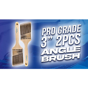 Pro Grade - Paint Brushes - 2Ea 3" Angle Brushes
