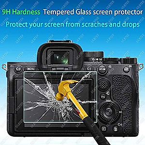 Screen Protector for Sony A7 IV Alpha 7 IV A7IV A7M4 A74 & Hot Shoe Cover [3+2 Pack], ULBTER Tempered Glass Cover 0.3mm 9H Hardness Anti-Scrach Anti-Bubble