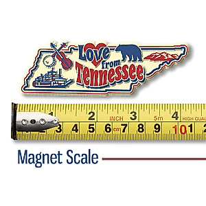 Love from Tennessee Vintage State Magnet by Classic Magnets, Collectible Souvenirs Made in The USA, 4.2" x 1.4"