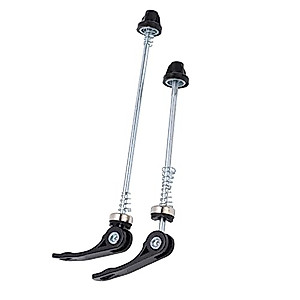 Pwshymi Bike Hub Quick Release Rod, Quick Release Lock Skewers High Temperature Resistance Bicycle Accessories Universal Heavy Duty 1 Pair for Road Bike(Black)