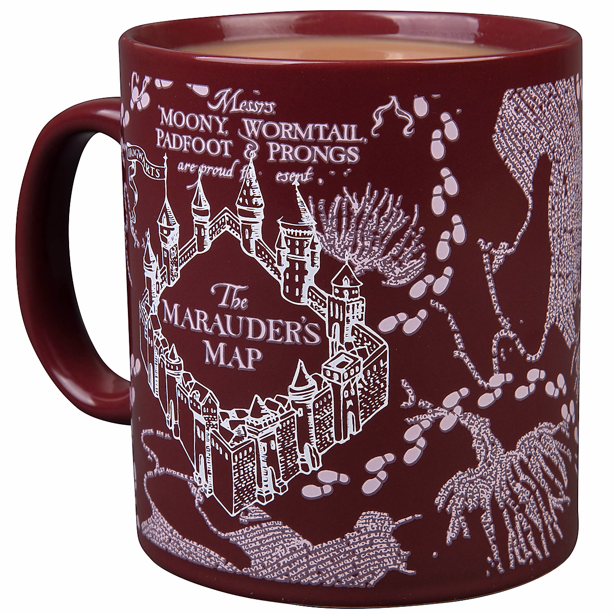 Harry Potter Marauder's Map Heat Changing Coffee Mug, 11oz - Marauders Map Image Reveals with Heat - Officially Licensed - Gift for Kids, Teens & Adults - Ceramic