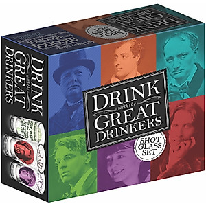 The Unemployed Philosophers Guild Great Drinkers Shot Glasses, Red/Blue/Yellow/Purple/Green/Grey (6-Piece)