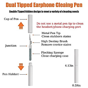 Geeice Airpods 3rd Generation Case with Cleaner kit, 2 in 1 Soft Silicone 2021 AirPods 3 Full Protective Cases Cover with Cleaning Pen and Keychain for Women Men Front LED Visible, Black